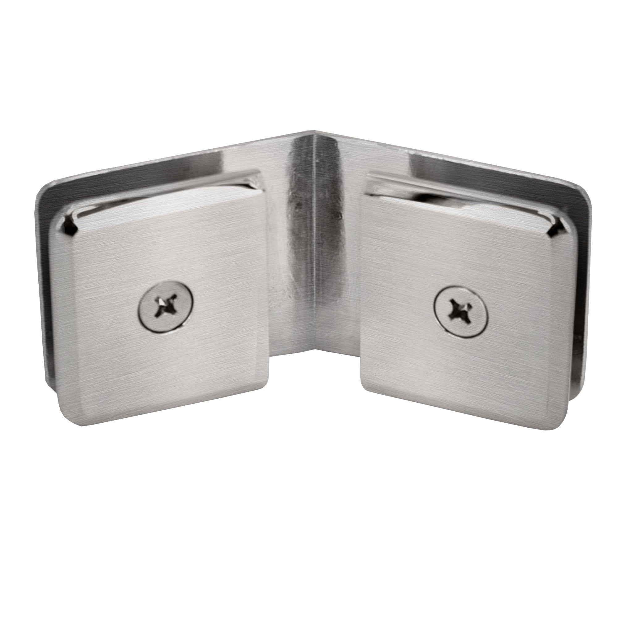 Beveled 135° Clamp Glass-to-Glass – Glaze Hardware