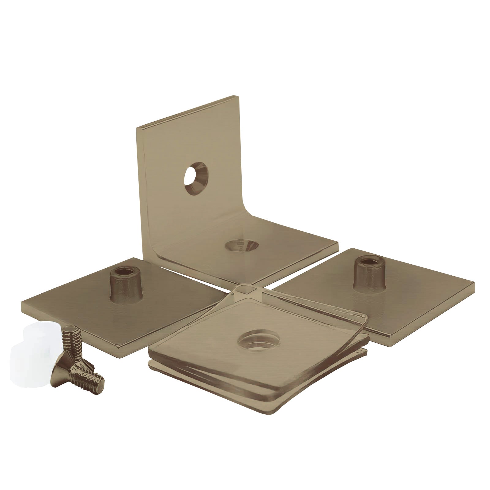 2" x 2" Square 90° Clamp Glass-to-Glass – Glaze Hardware