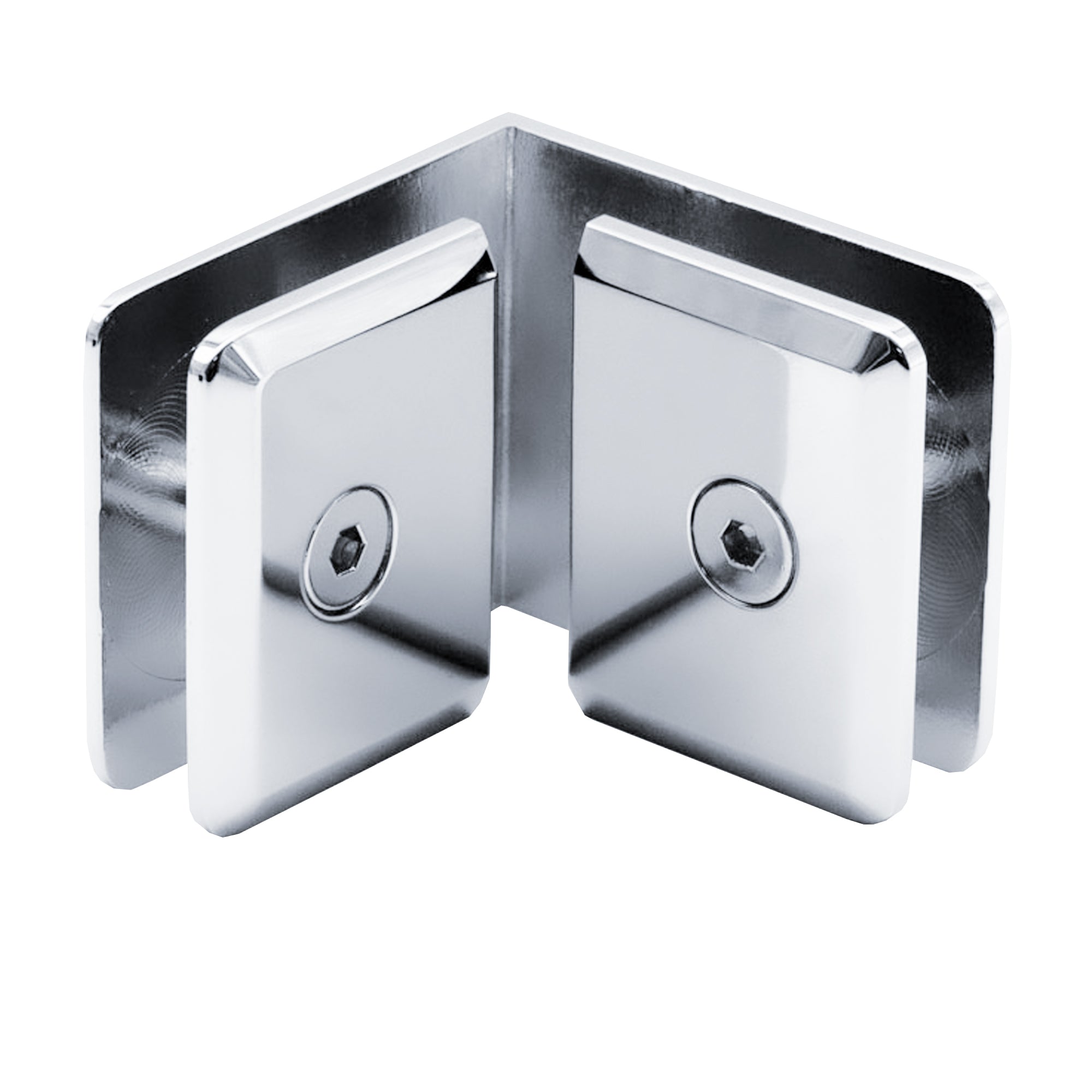 Beveled 90° Clamp Glass-to-Glass Closed Face – Glaze Hardware