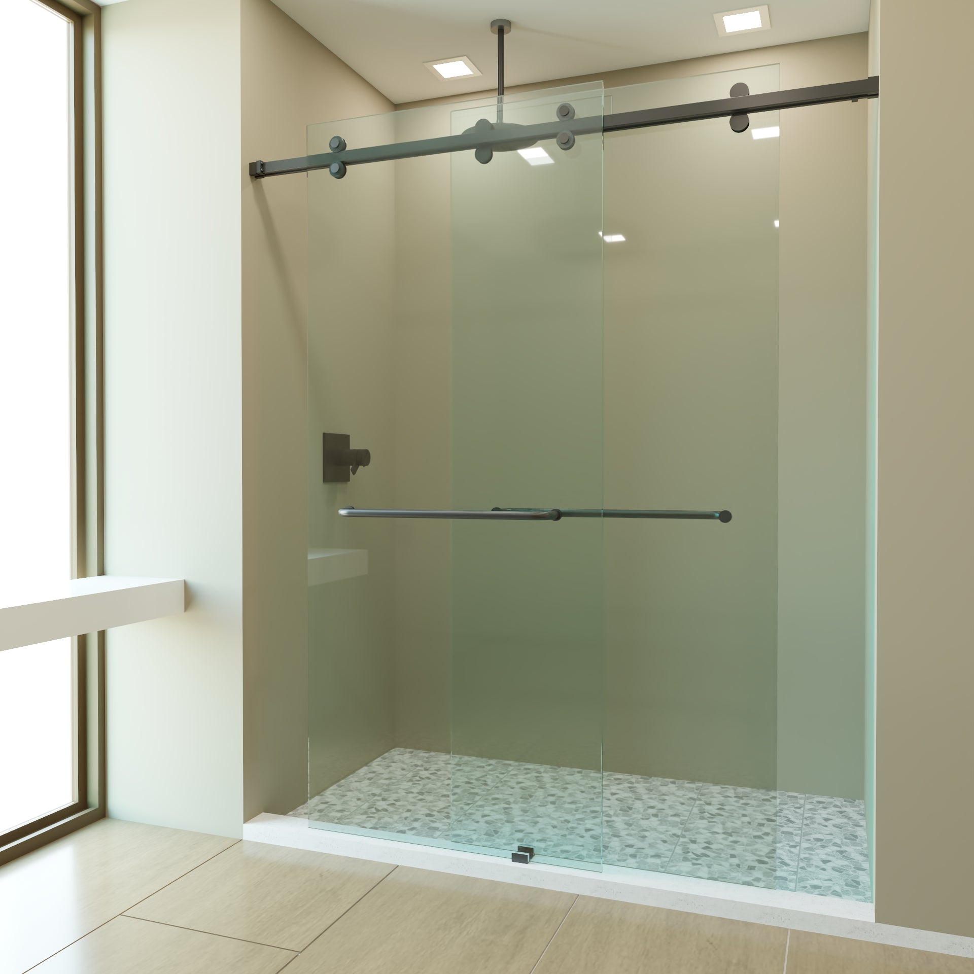 Dynasty 180° Frameless Double Bypass (CRL Cambridge) – Glaze Hardware