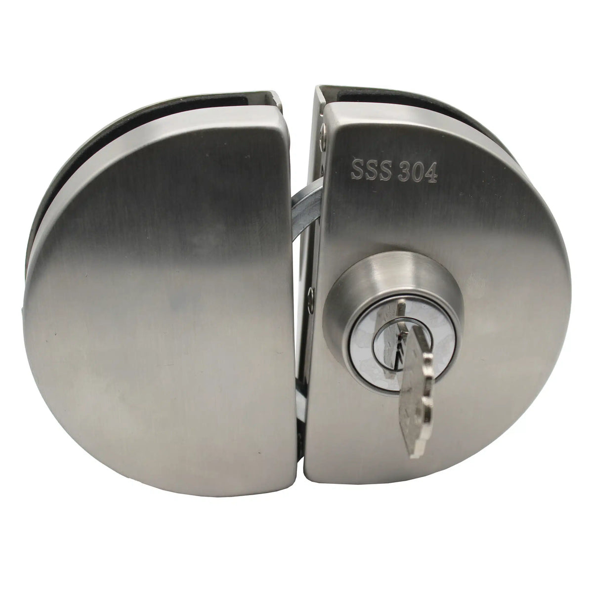 Slip-On Half Moon Lock for Glass to Glass – Glaze Hardware