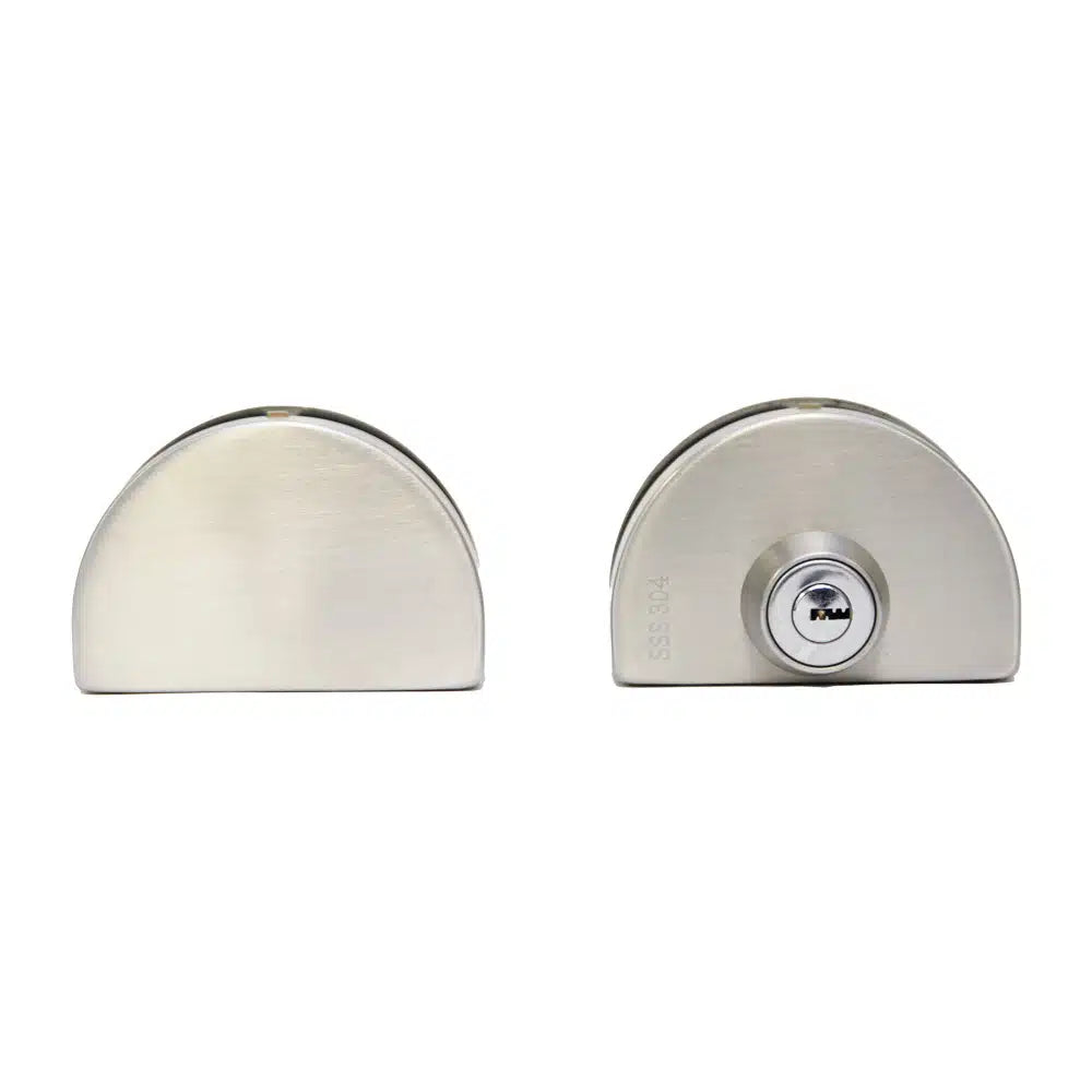 Slip-On Half Moon Lock for Glass to Glass – Glaze Hardware