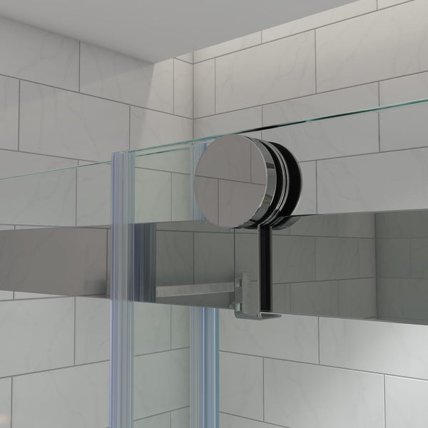 Crown Frameless Double Bypass Sliding System – Glaze Hardware