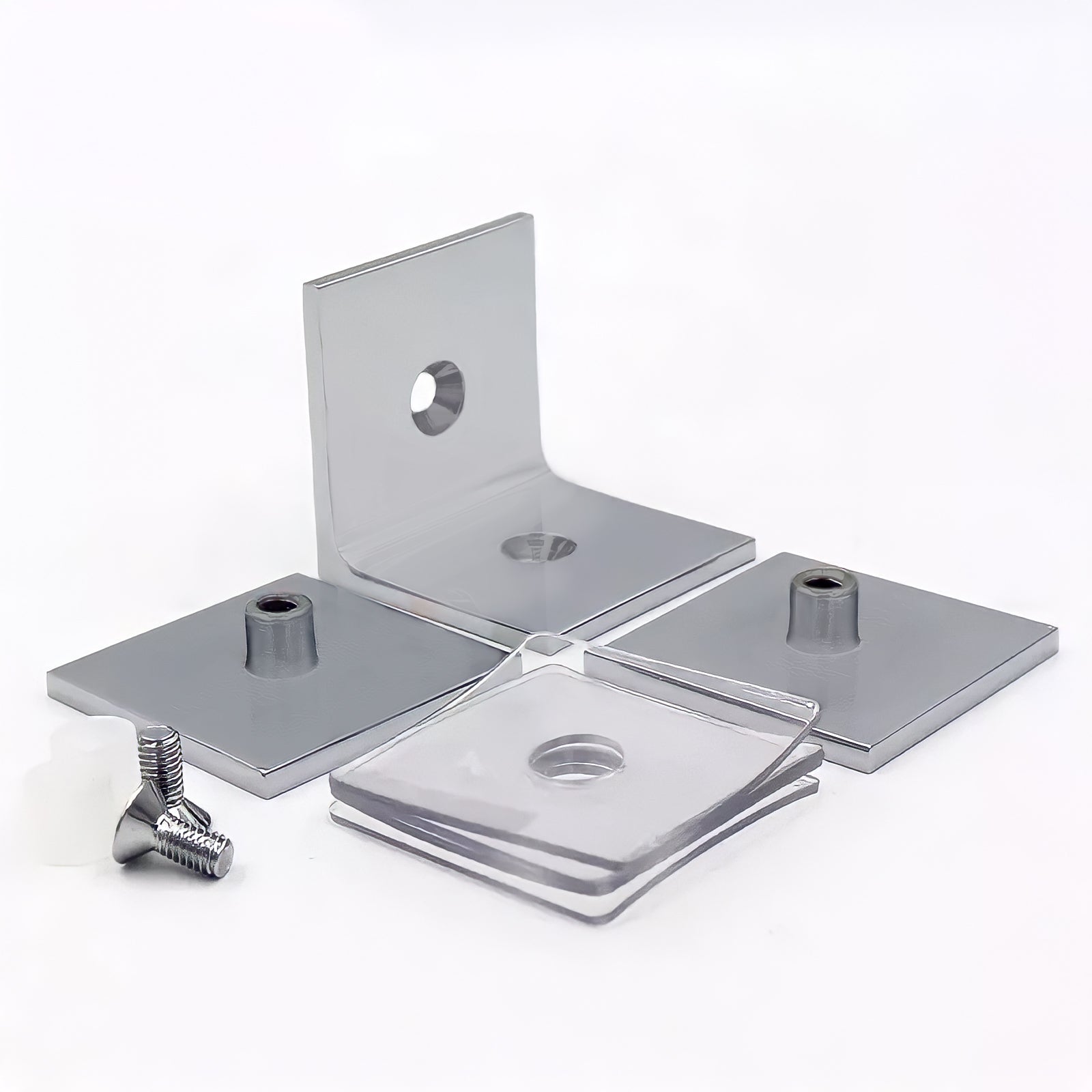 2" x 2" Square 90° Clamp Glass-to-Glass – Glaze Hardware