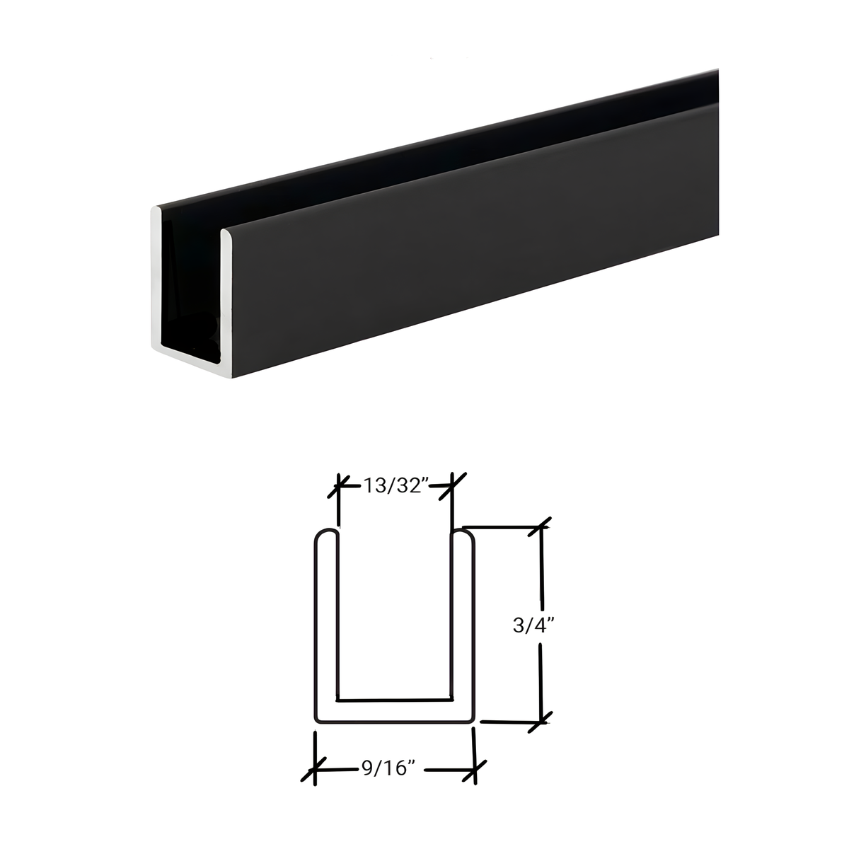 Shower U-Channels for 3/8" Glass 95" – Glaze Hardware